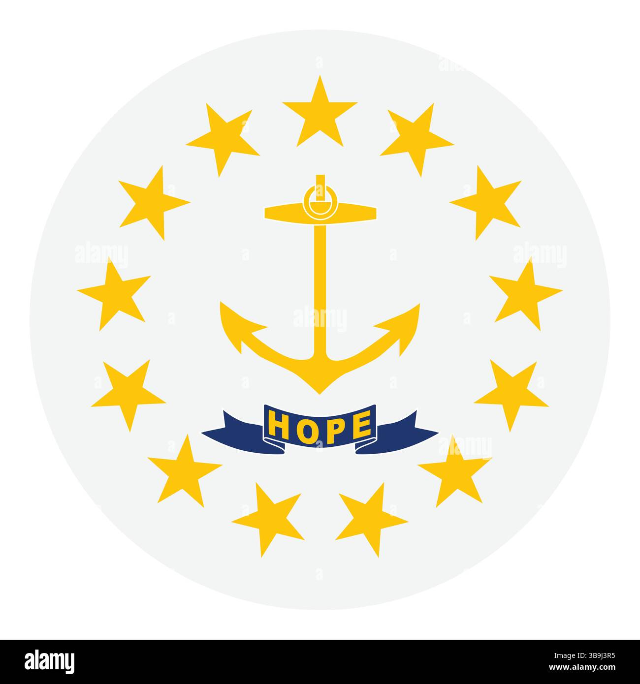Flag of Rhode Island. Rhode Island circle flag logo icon computer ...