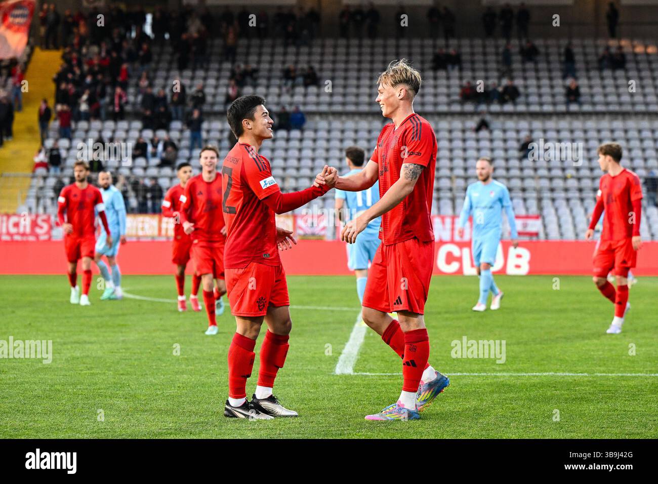 Muenchen, Deutschland. 09th May, 2025. Jubel der Bayern Amateure nach ...