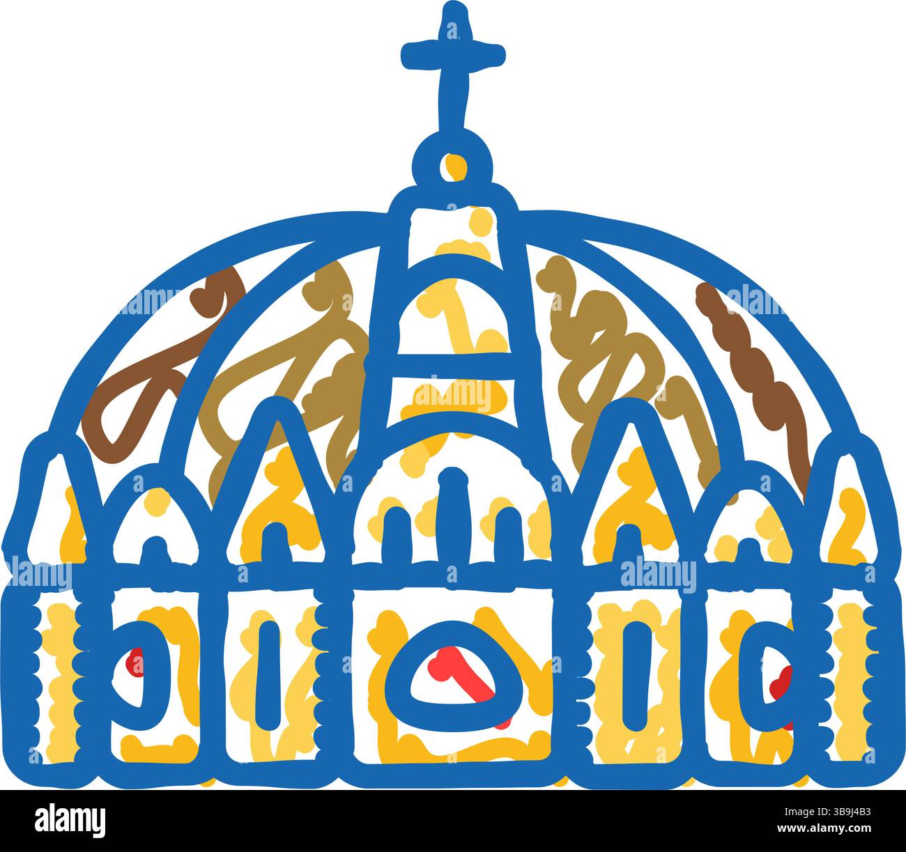 crown emperor byzantine icon doodle illustration Stock Vector Image ...