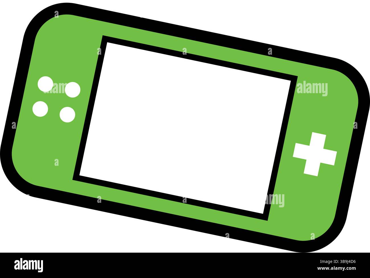 Green handheld game console. Vector illustration Stock Vector Image ...