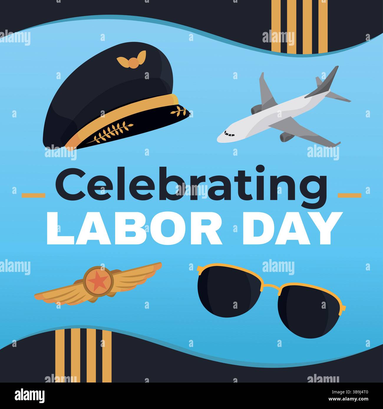 Pilot theme Labor Day art. Vector illustration Stock Vector Image & Art ...