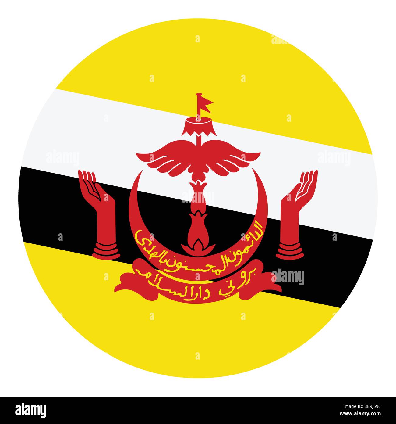 Flag of Brunei. Brunei circle flag logo icon computer vector ...
