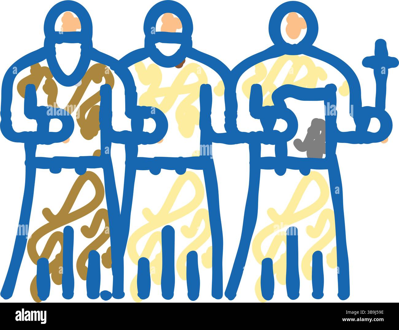 religious procession byzantine icon doodle illustration Stock Vector ...