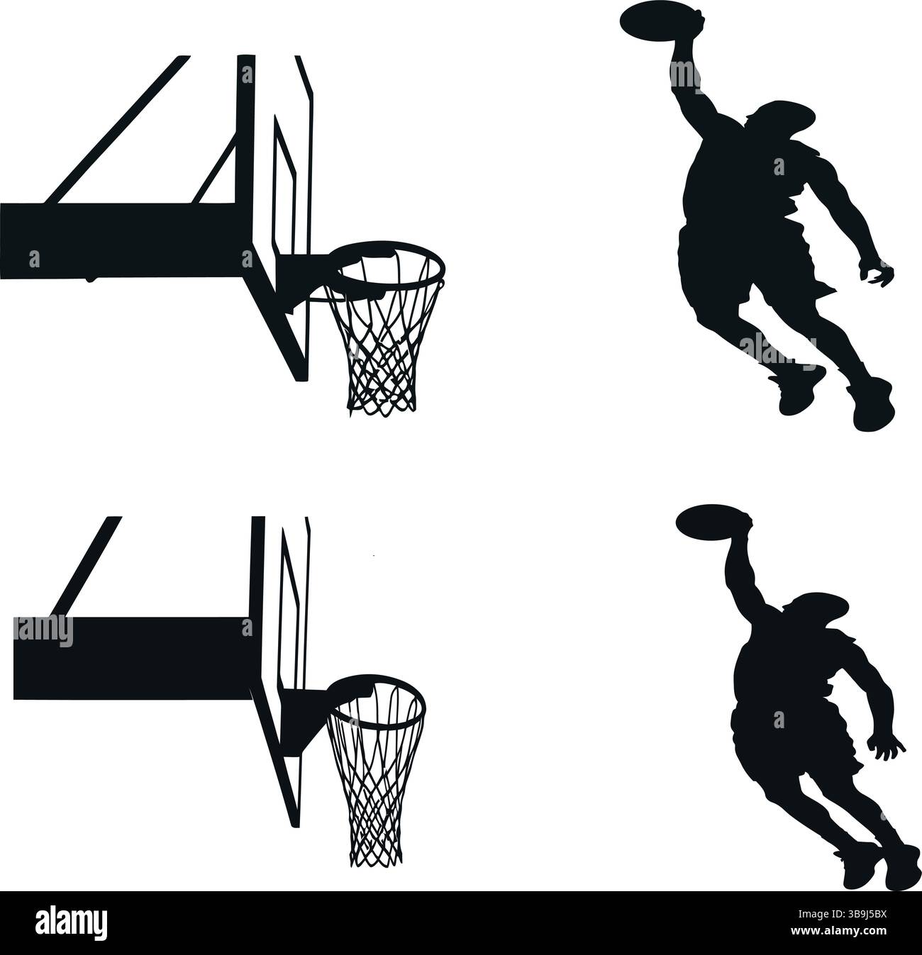 Basketball Dunk Silhouette Stock Vector Image & Art - Alamy