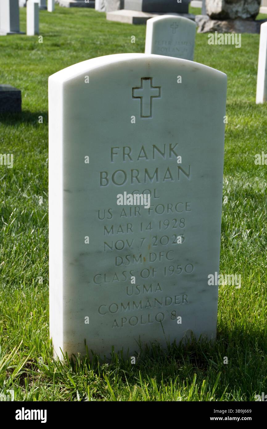 Grave of astronaut Frank Borman, who commanded Apollo 8 on the first ...