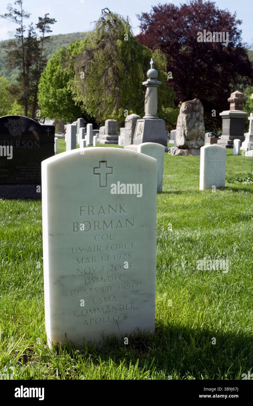 Grave of astronaut Frank Borman, who commanded Apollo 8 on the first flight to the moon in 1968 ...