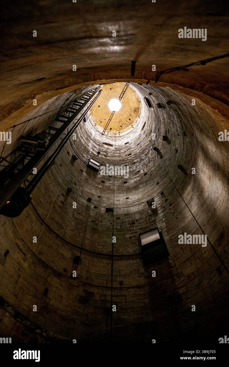 Inside of the Leaning Tower of Pisa showing it's structural ...