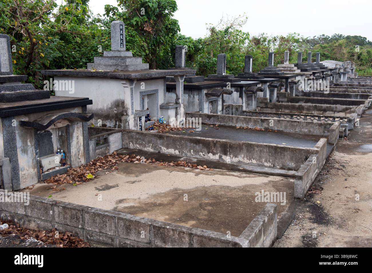 A Japanese above-ground family tomb in a cemetery on Taketomi Island in ...