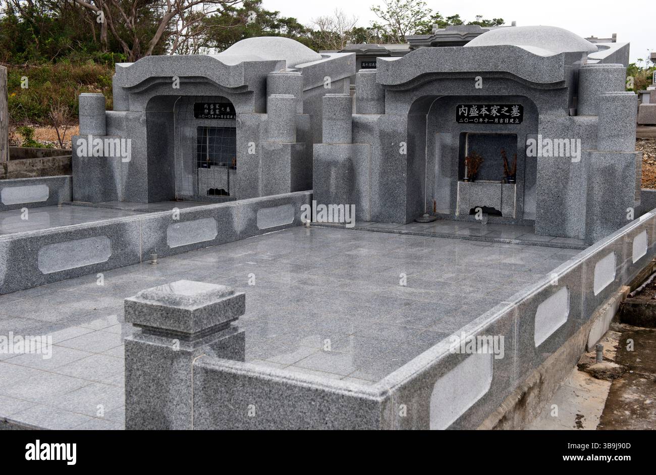 A Japanese above-ground family tomb in a cemetery on Taketomi Island in ...