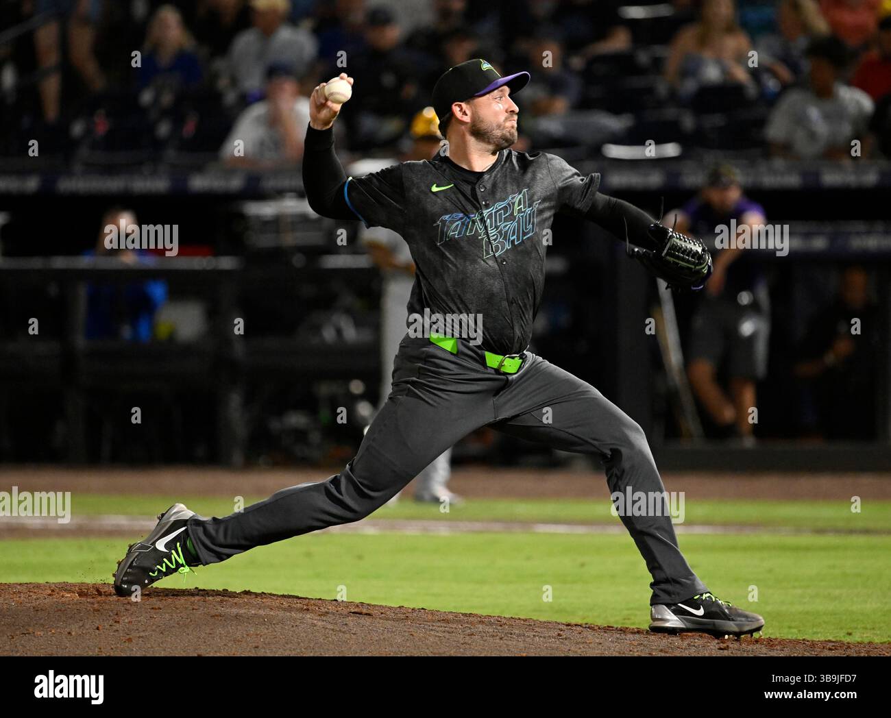 Tampa Bay Rays pitcher Cole Sulser throws during the eighth inning of a ...