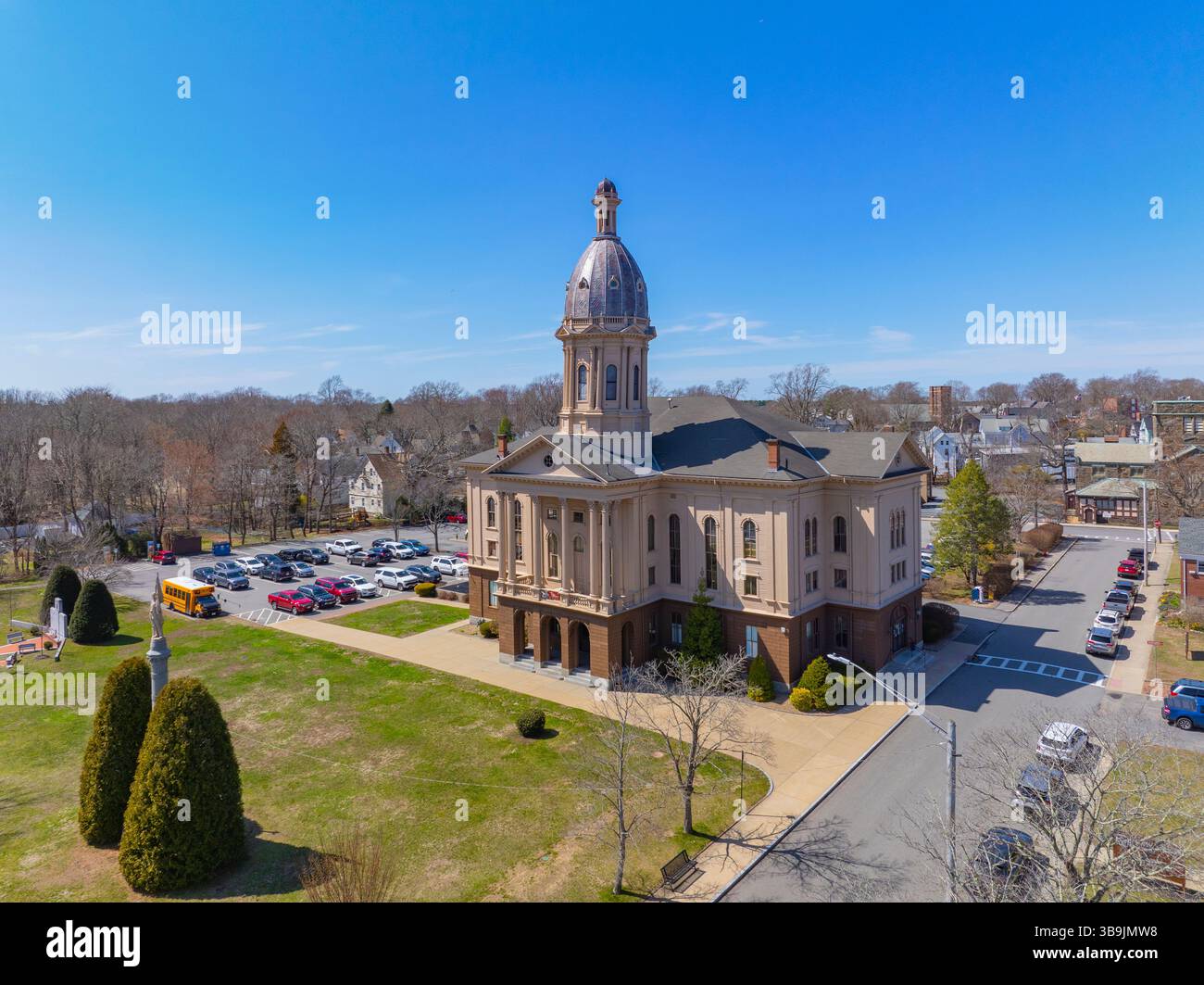 Town Hall aerial view at 10 Nickerson Avenue in historic town center of ...