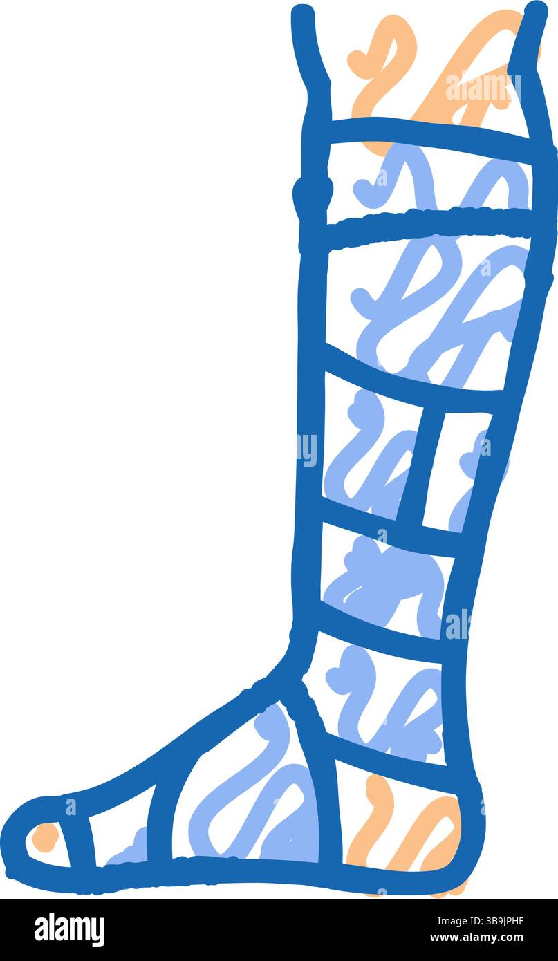 bandaged limb fracture icon doodle illustration Stock Vector Image ...