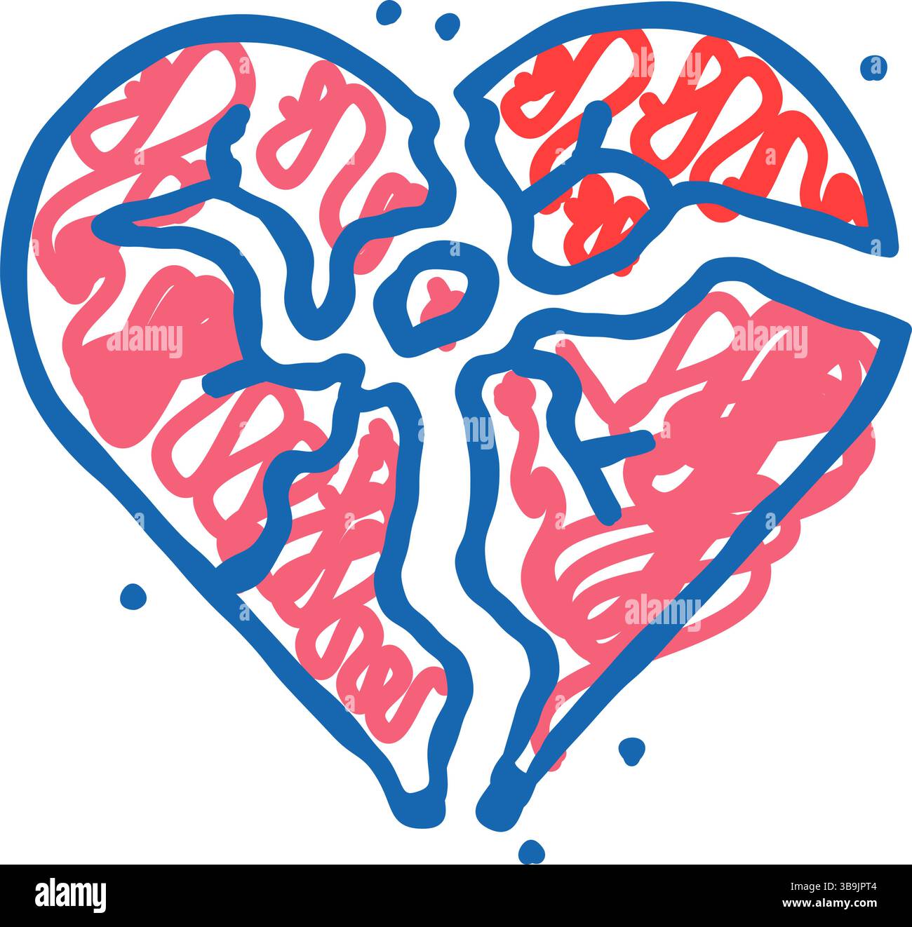 broken heart fracture icon doodle illustration Stock Vector Image & Art ...