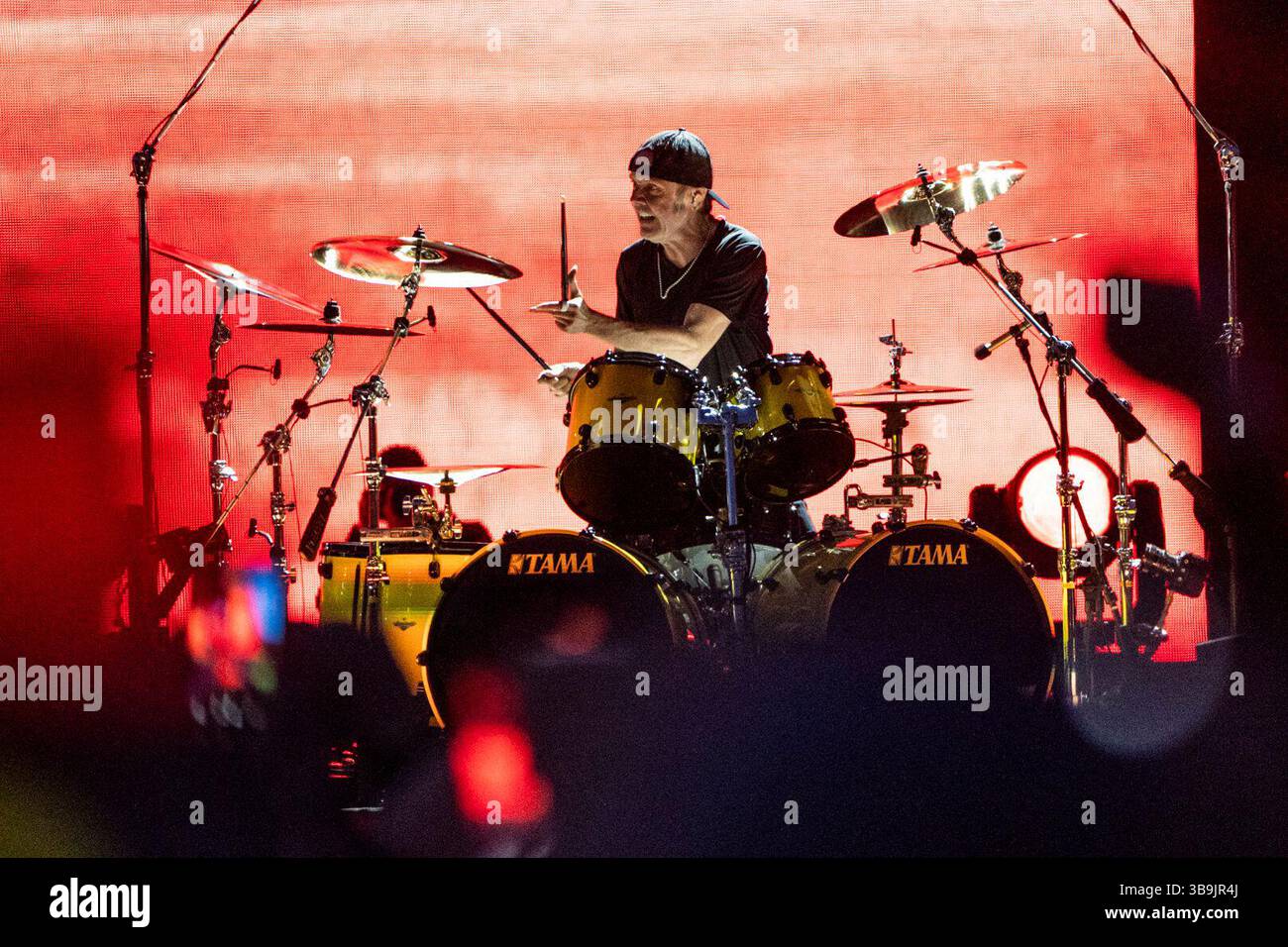 Lars Ulrich of Metallica performs during Sonic Temple Art and Music ...