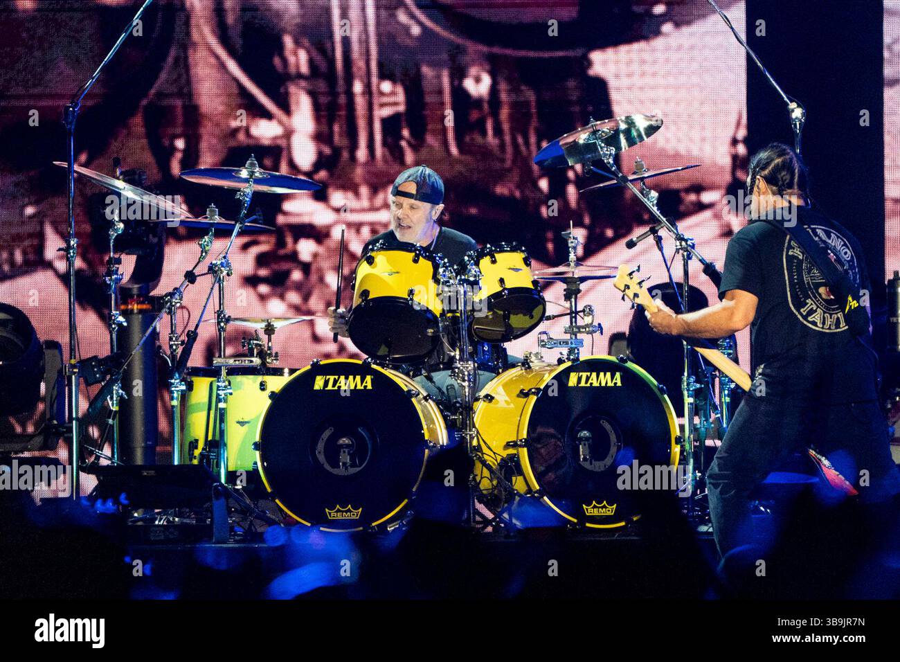 Lars Ulrich of Metallica performs during Sonic Temple Art and Music ...