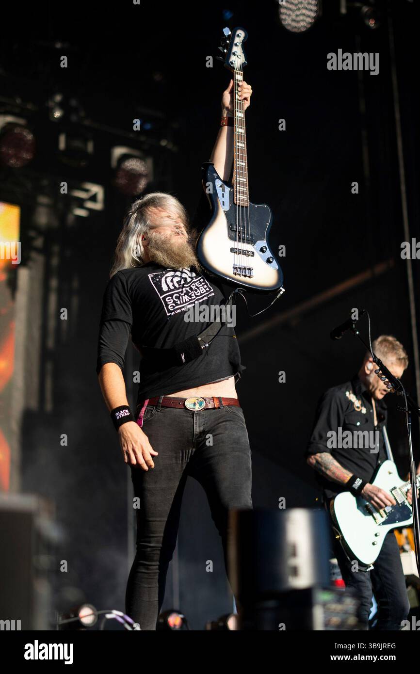 Troy Sanders of Mastodon performs during Sonic Temple Art and Music ...