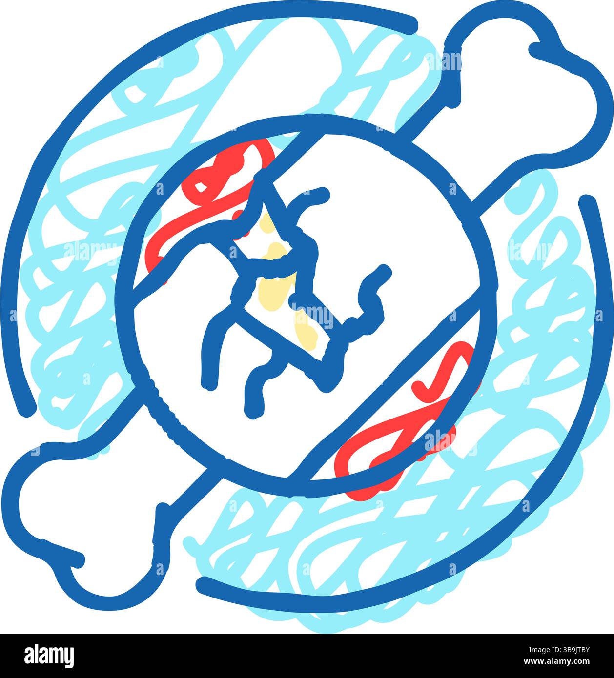 bone crack fracture injury icon doodle illustration Stock Vector Image ...