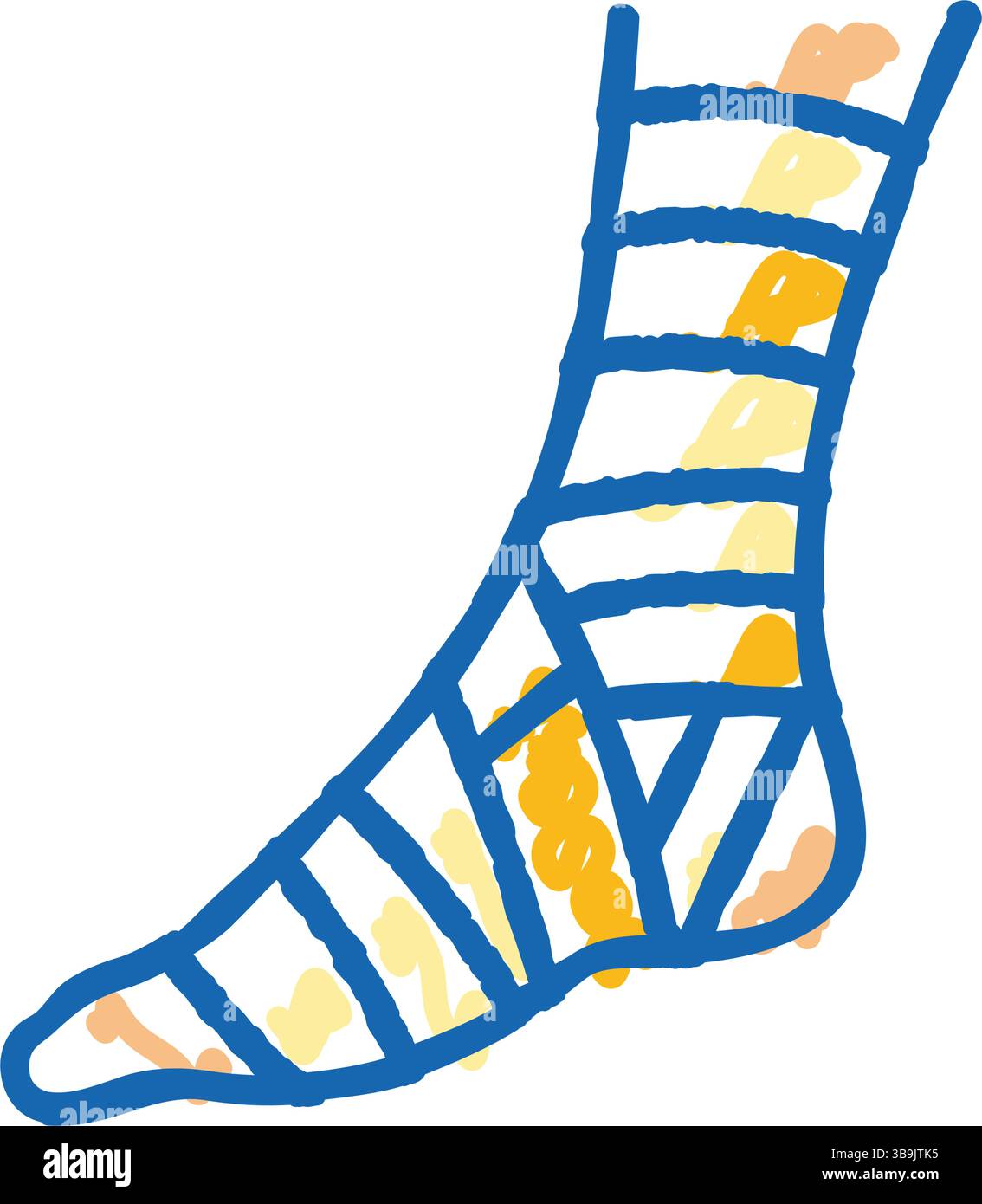 bandaged foot fracture injury icon doodle illustration Stock Vector ...