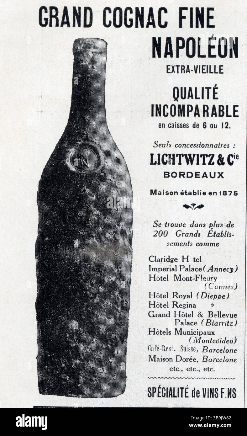 PUB ANCIENNE.1 MARS 1930.GRAND COGNAC FINE NAPOLÉON EXTRA-VIEILLE Stock ...