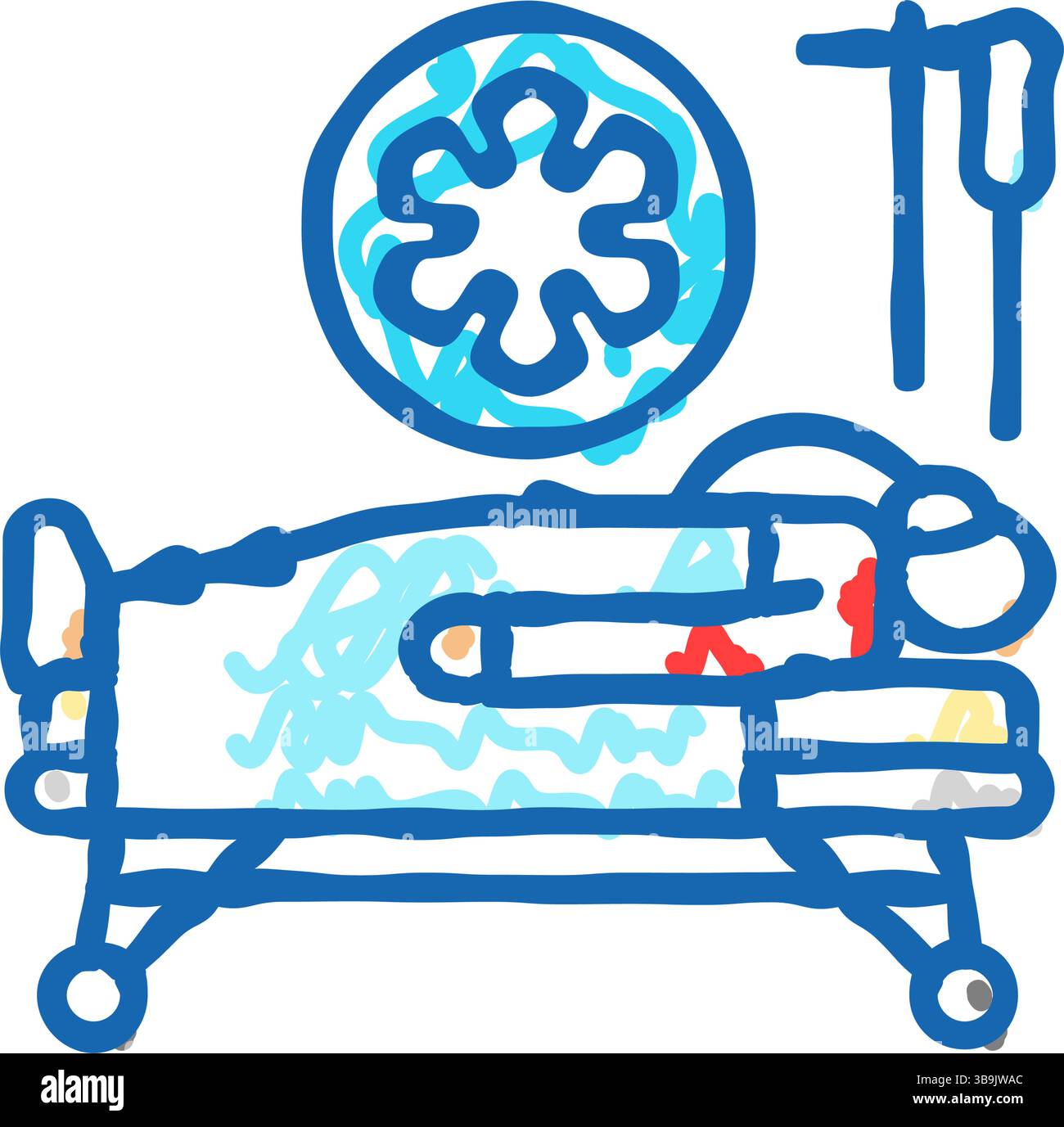 plaster cast scissors fracture injury icon doodle illustration Stock ...