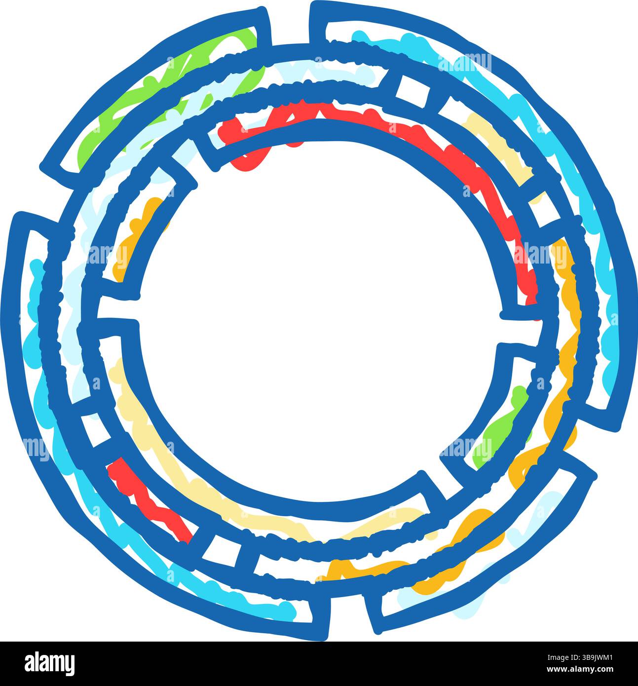 genome map genetic engineering icon doodle illustration Stock Vector ...