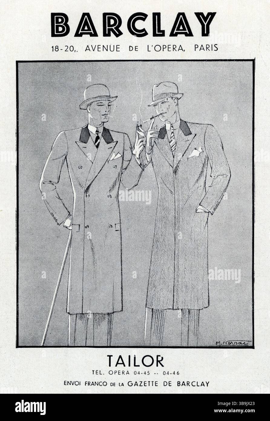 PUB ANCIENNE.1 MARS 1930.BARCLAY Stock Photo - Alamy