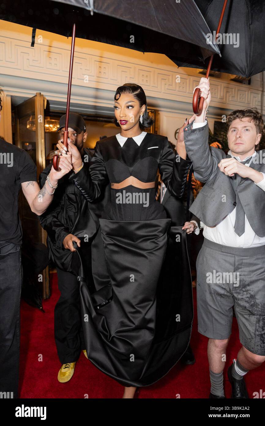 New York - May 5, 2025: Angel Reese wearing dress by Thom Browne ...