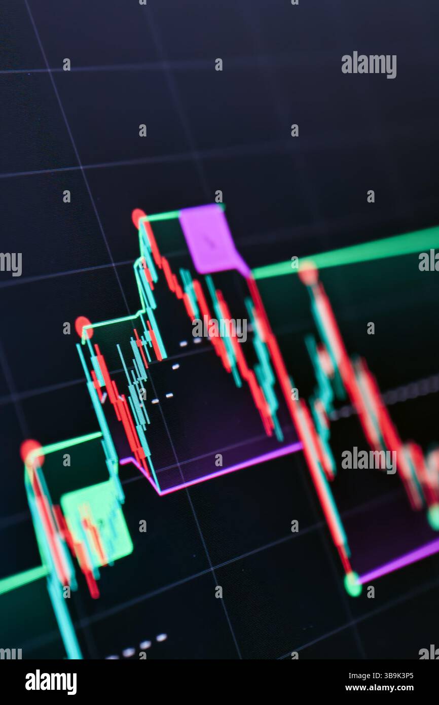 Candlestick chart displaying market hi-res stock photography and images ...
