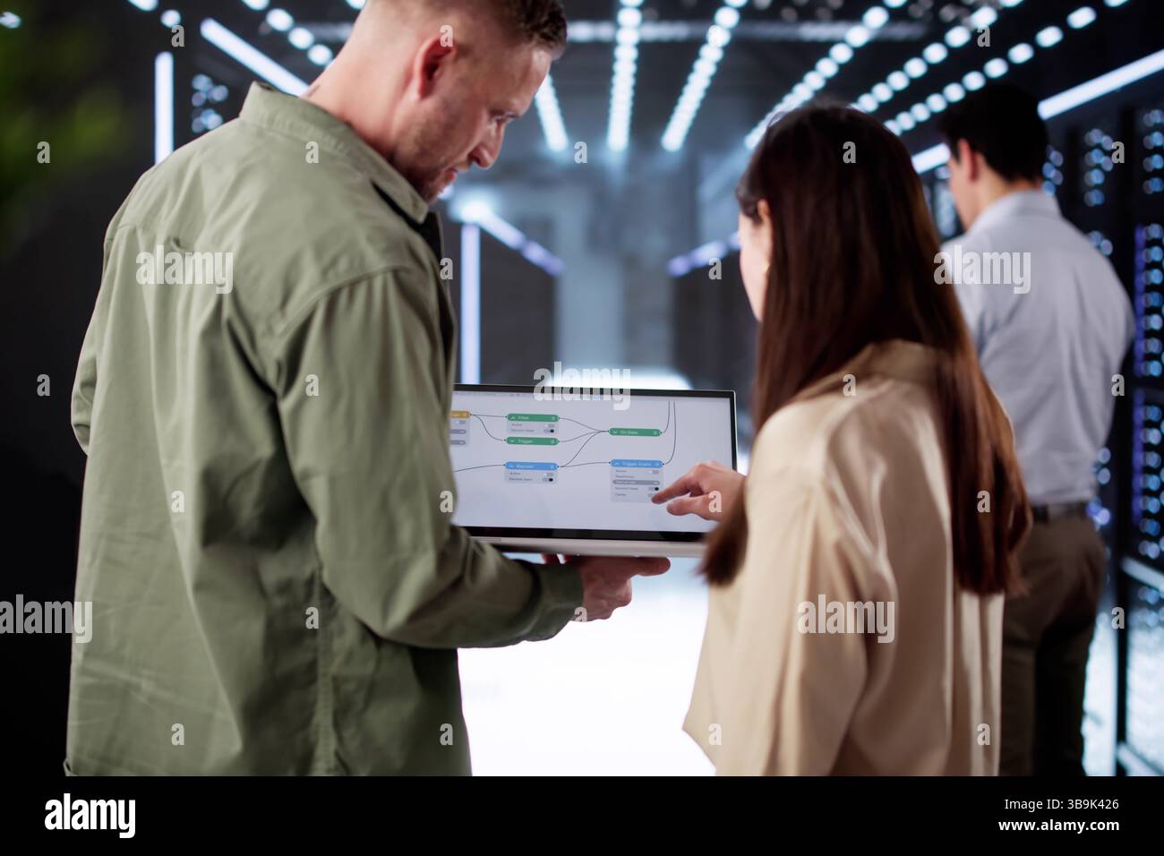 Professional AI Programmer Leads Diverse Team In Data Center Meeting ...
