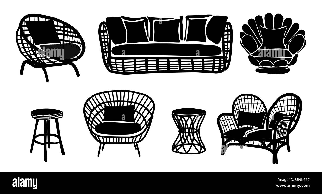 Couch sitting sketch Black and White Stock Photos & Images - Alamy