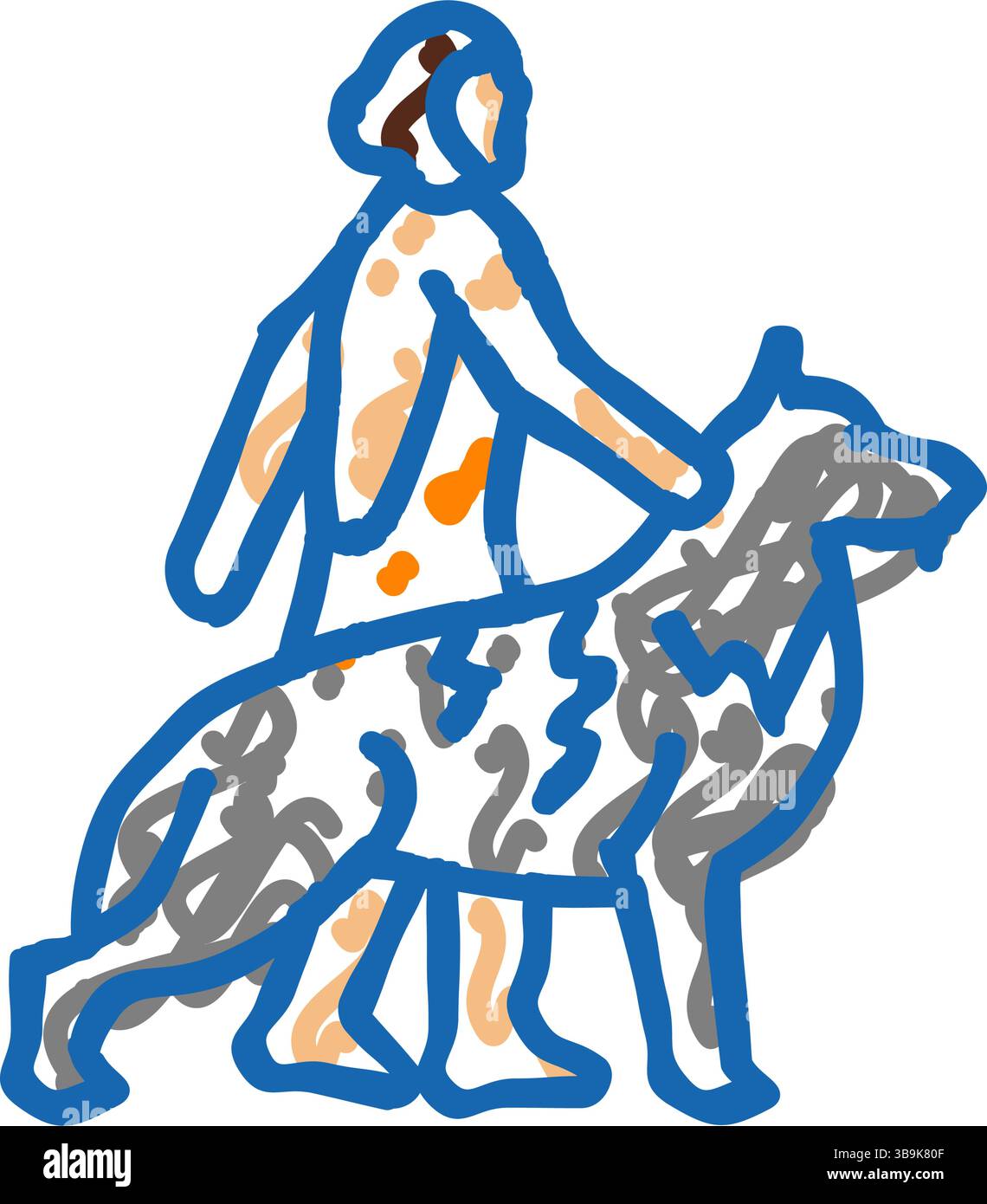 domestication animals human evolution icon doodle illustration Stock ...