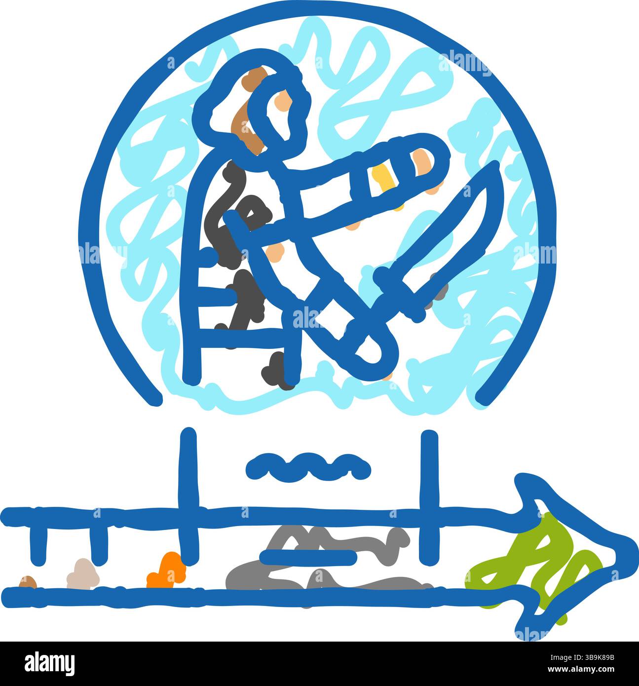 iron age human evolution icon doodle illustration Stock Vector Image ...