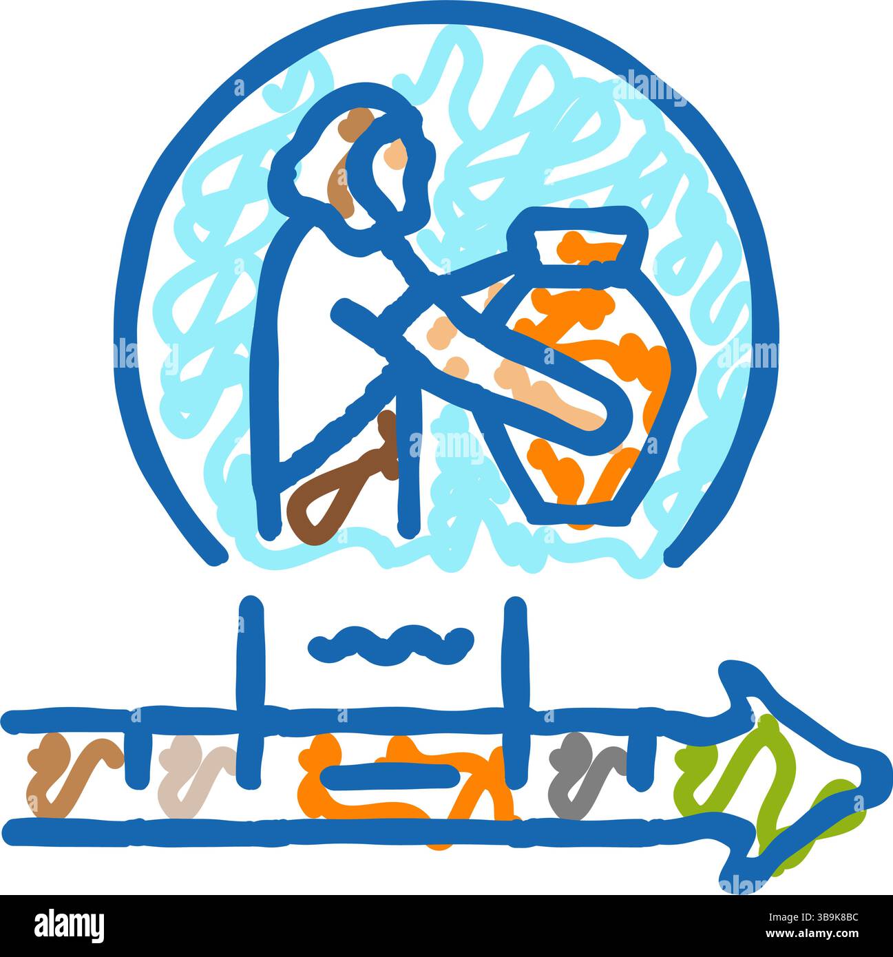 bronze age human evolution icon doodle illustration Stock Vector Image ...