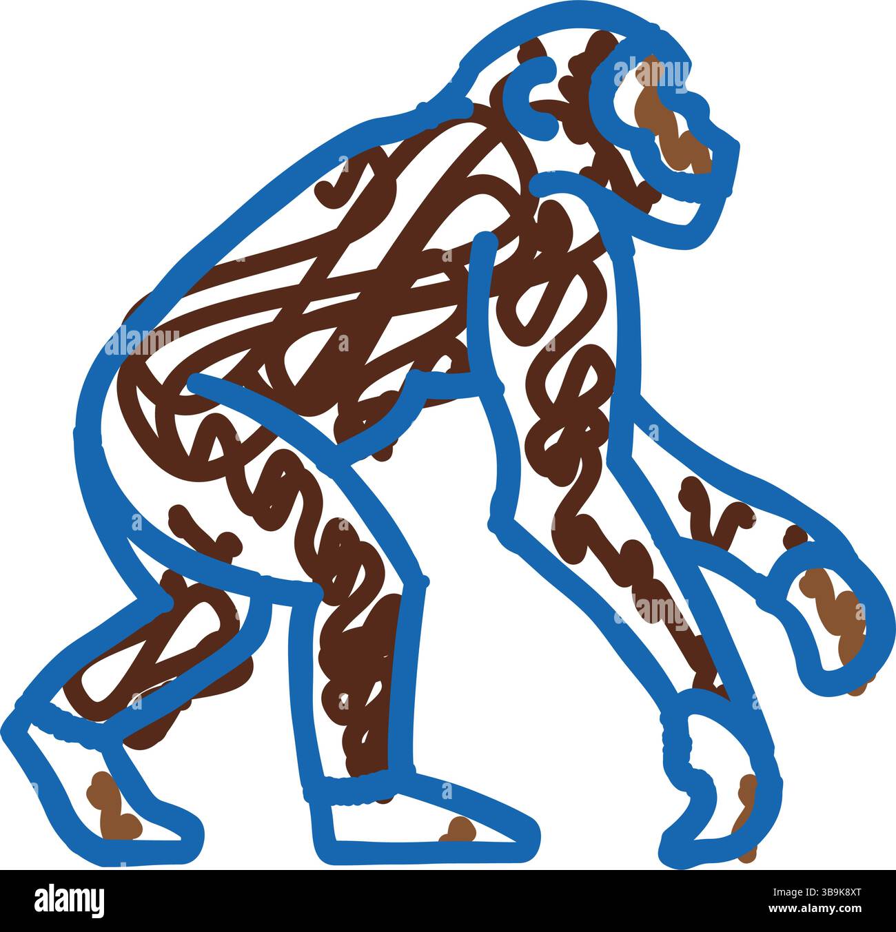 primate ancestors human evolution icon doodle illustration Stock Vector ...