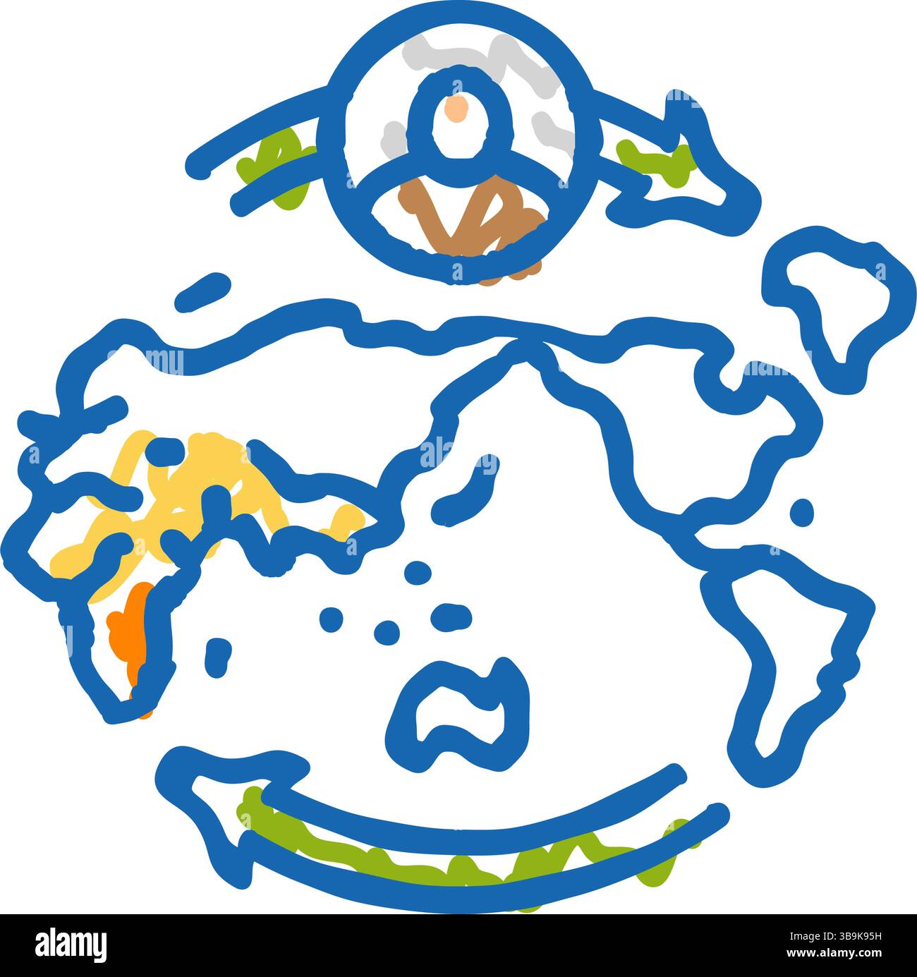 migration africa human evolution icon doodle illustration Stock Vector ...