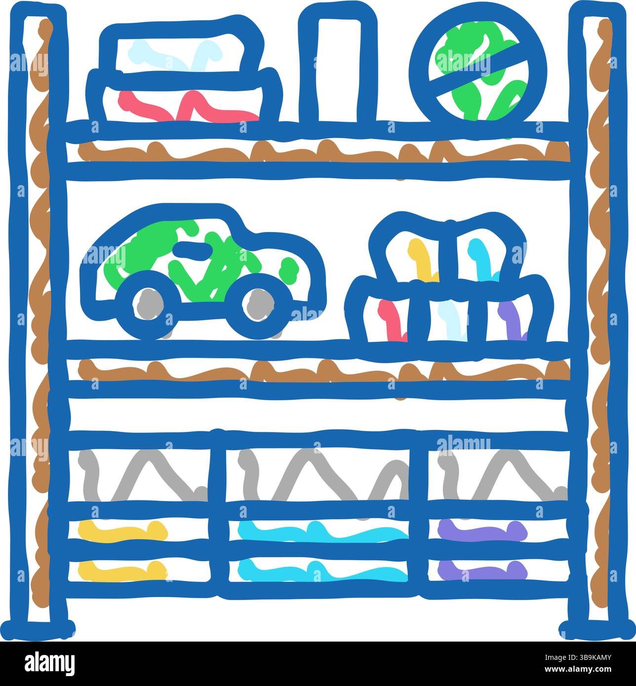 storage organizer toy baby icon doodle illustration Stock Vector Image ...