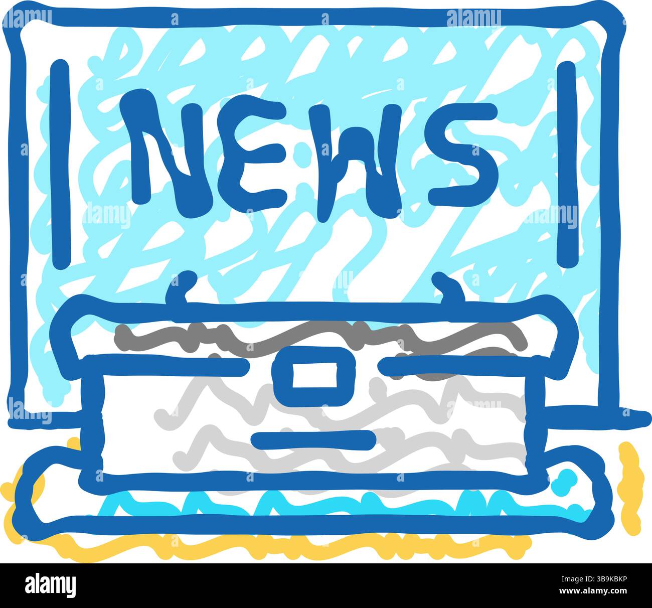 news anchor desk media icon doodle illustration Stock Vector Image ...
