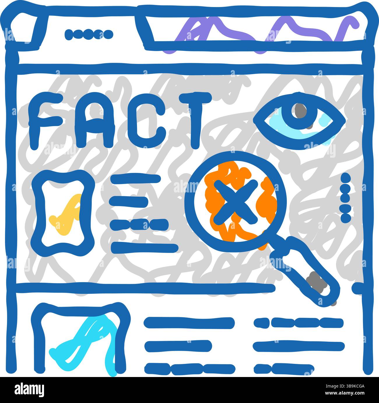 fact check news media icon doodle illustration Stock Vector Image & Art ...