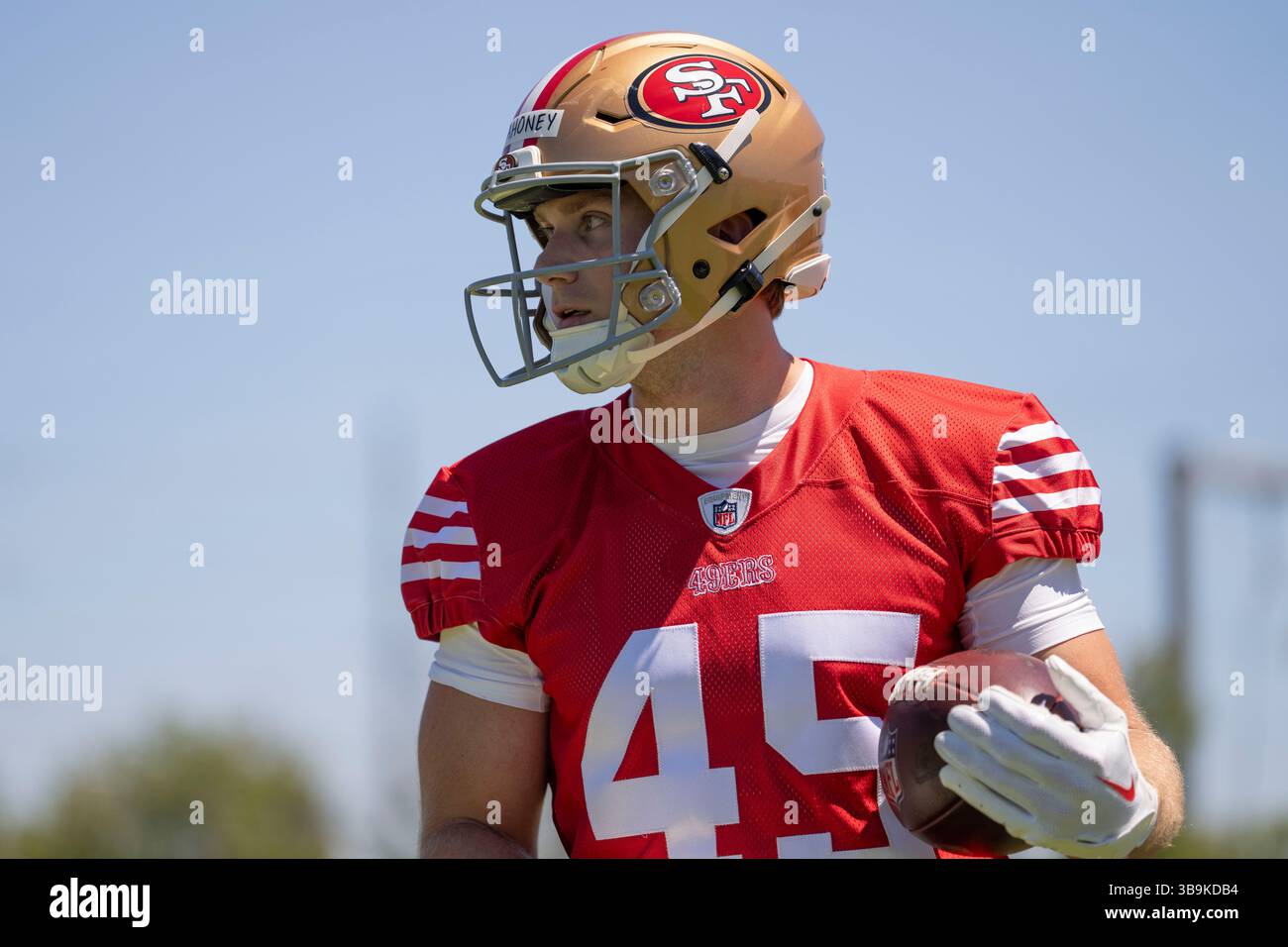 May 9, 2025; Santa Clara, CA, USA; San Francisco 49ers tight end Mark ...