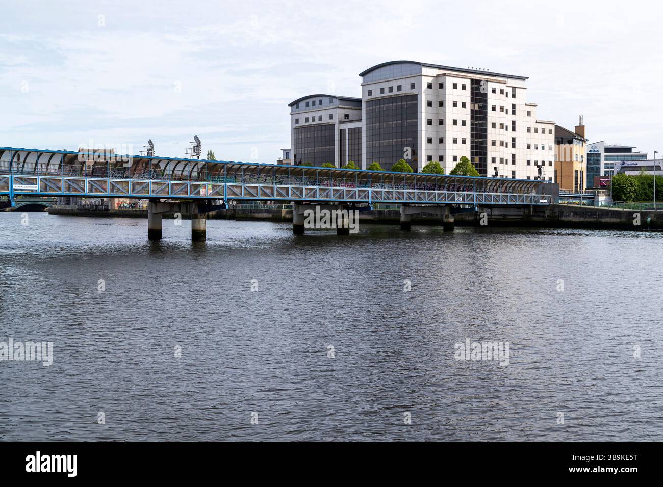 Railway bridge and 30 Lough Road, River Lagan, Belfast Stock Photo - Alamy