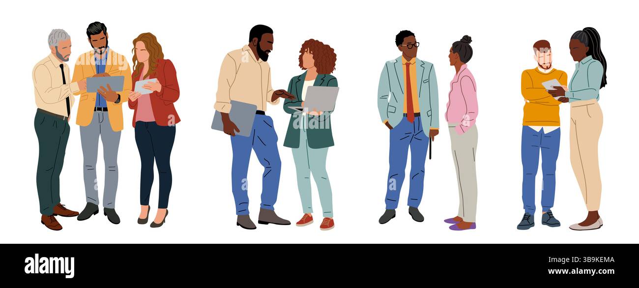 Business people taking part in business activities Stock Vector Image ...