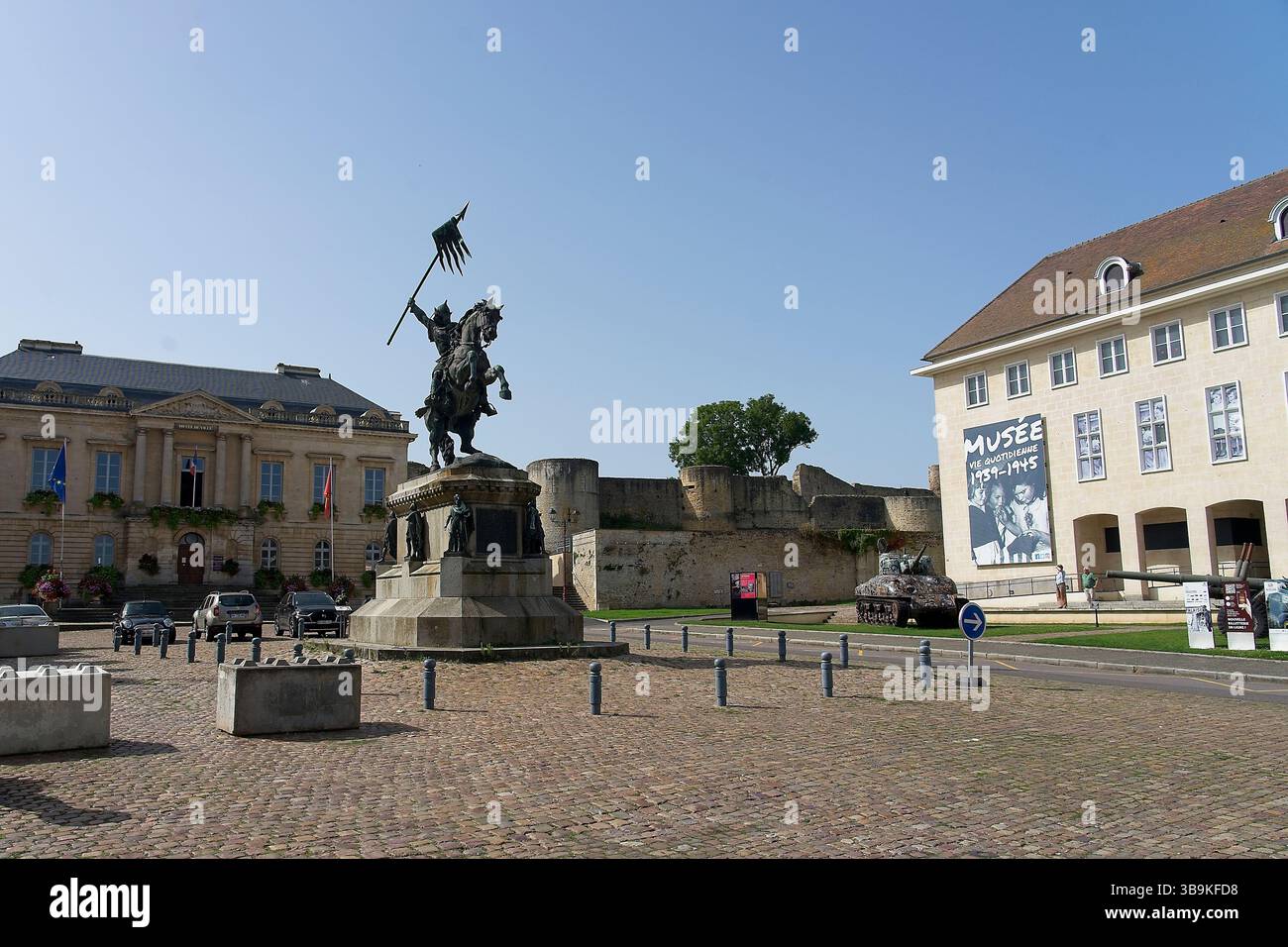 Falaise France - 5 September 2023 - Square in Falaise with Statue of ...