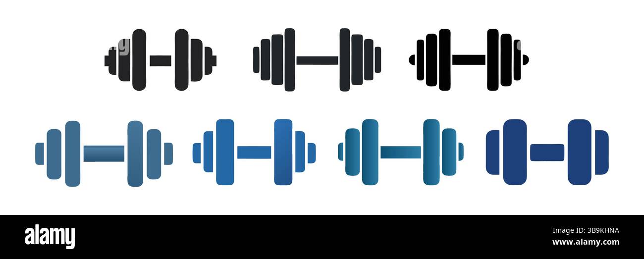 Set of Dumbbell Icons for Fitness, Exercise, or Weightlifting Stock Vector Image & Art - Alamy