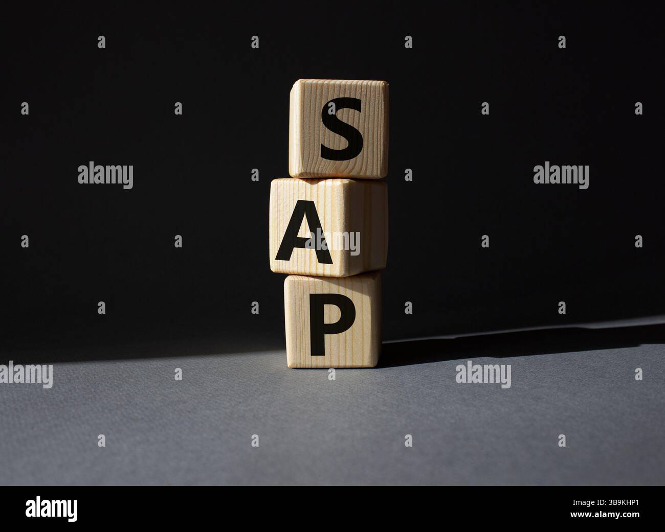 SAP - Systems Applications Products. Wooden cubes with word SAP ...