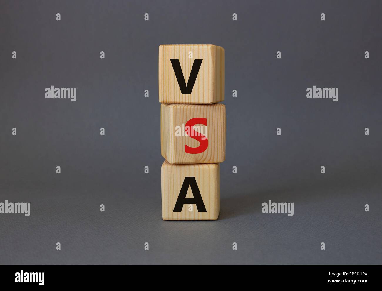 VSA - Volume Spread Analysis symbol. Wooden cubes with word VSA ...