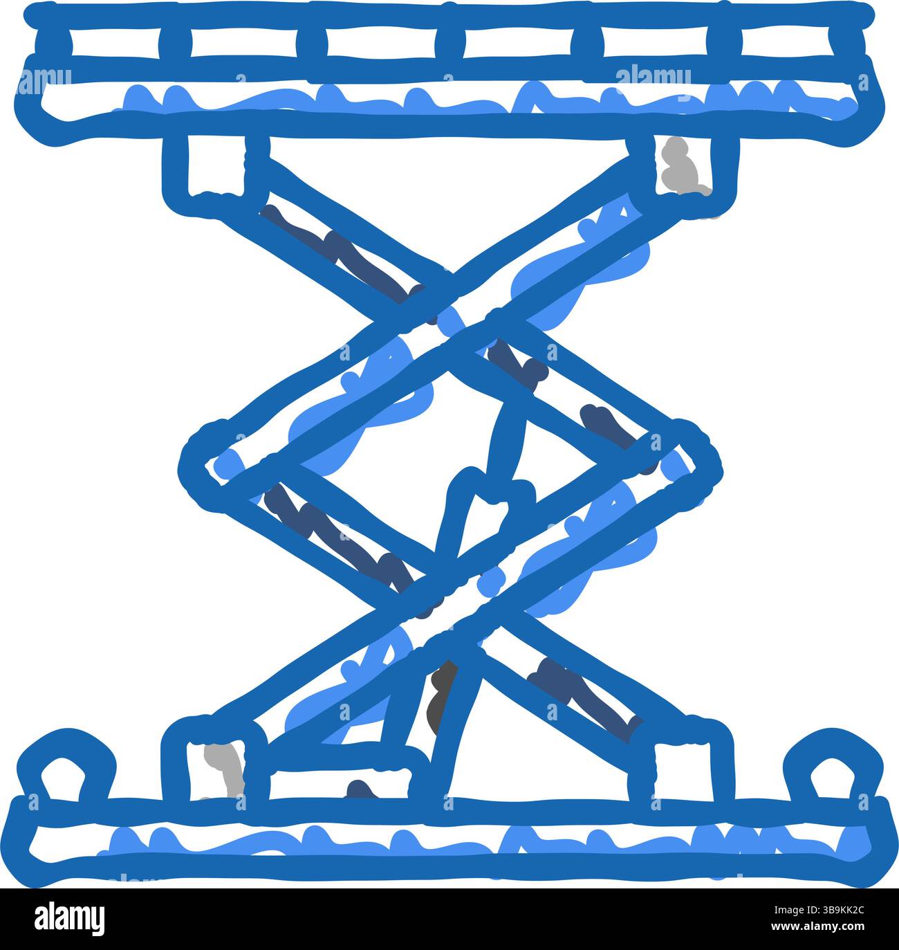 hydraulic lift platform civil engineer icon doodle illustration Stock ...