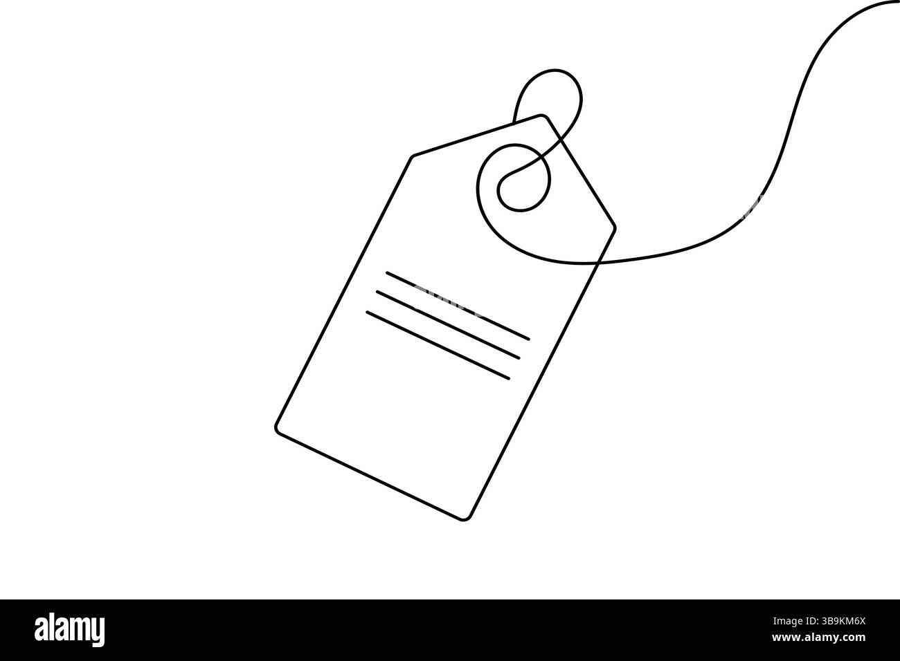 Price tag continuous one line drawing and minimalist style isolate ...