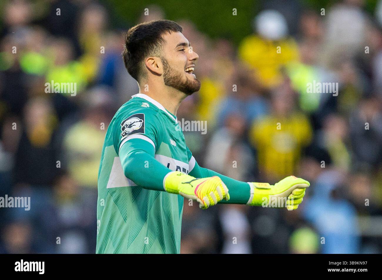 Dennis Seimen (VfB Stuttgart U21, 1) freut sich ?ber den Sieg nach ...