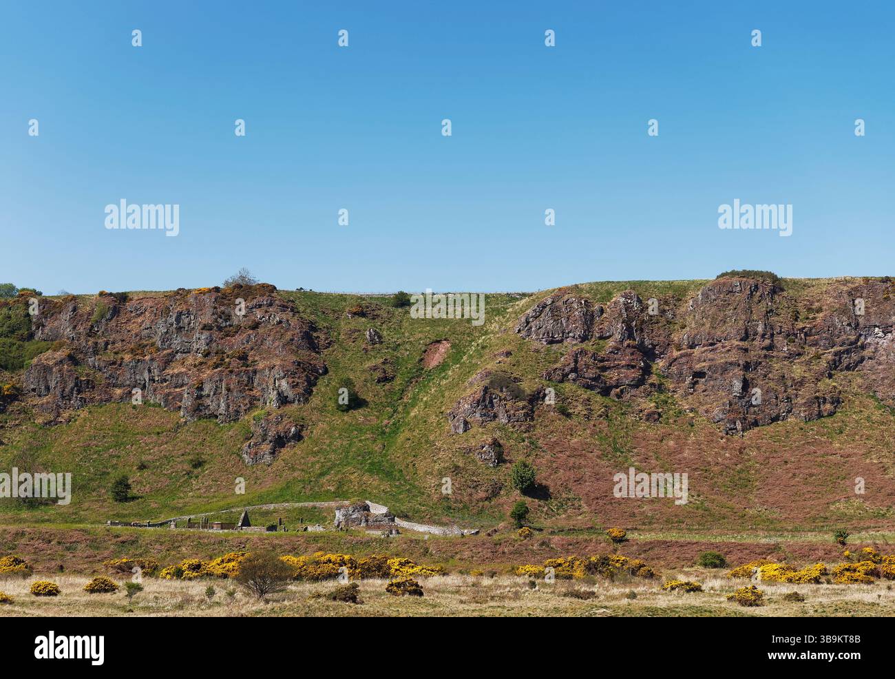 The view across the grasslands behind St Cyrus Beach to the Nether ...
