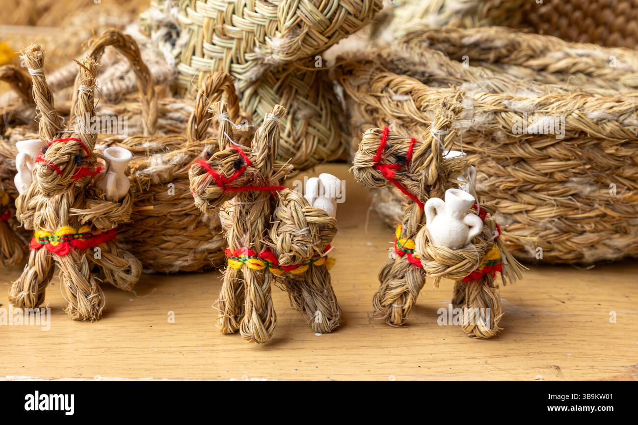 View of handmade bull, heads made from straw Stock Photo - Alamy